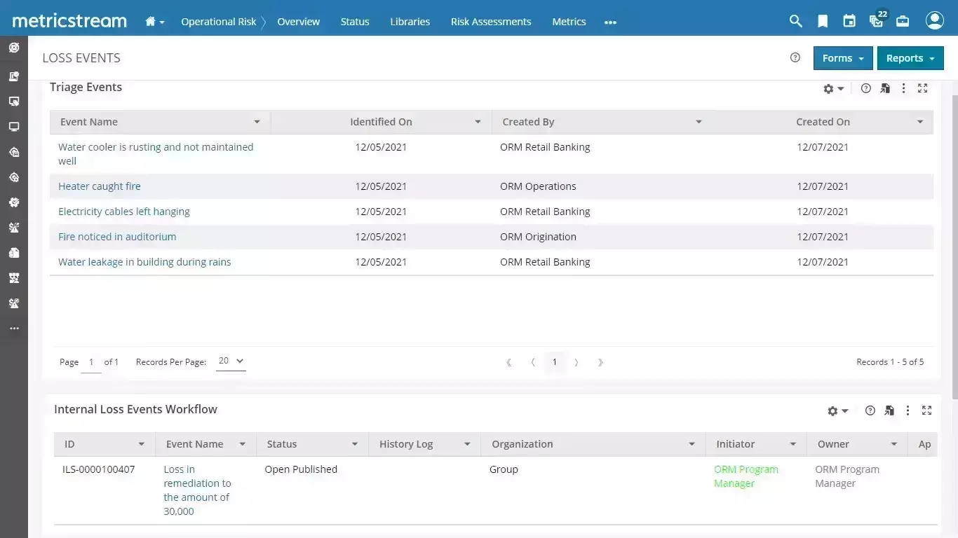 Operational Loss Data Management software Solution